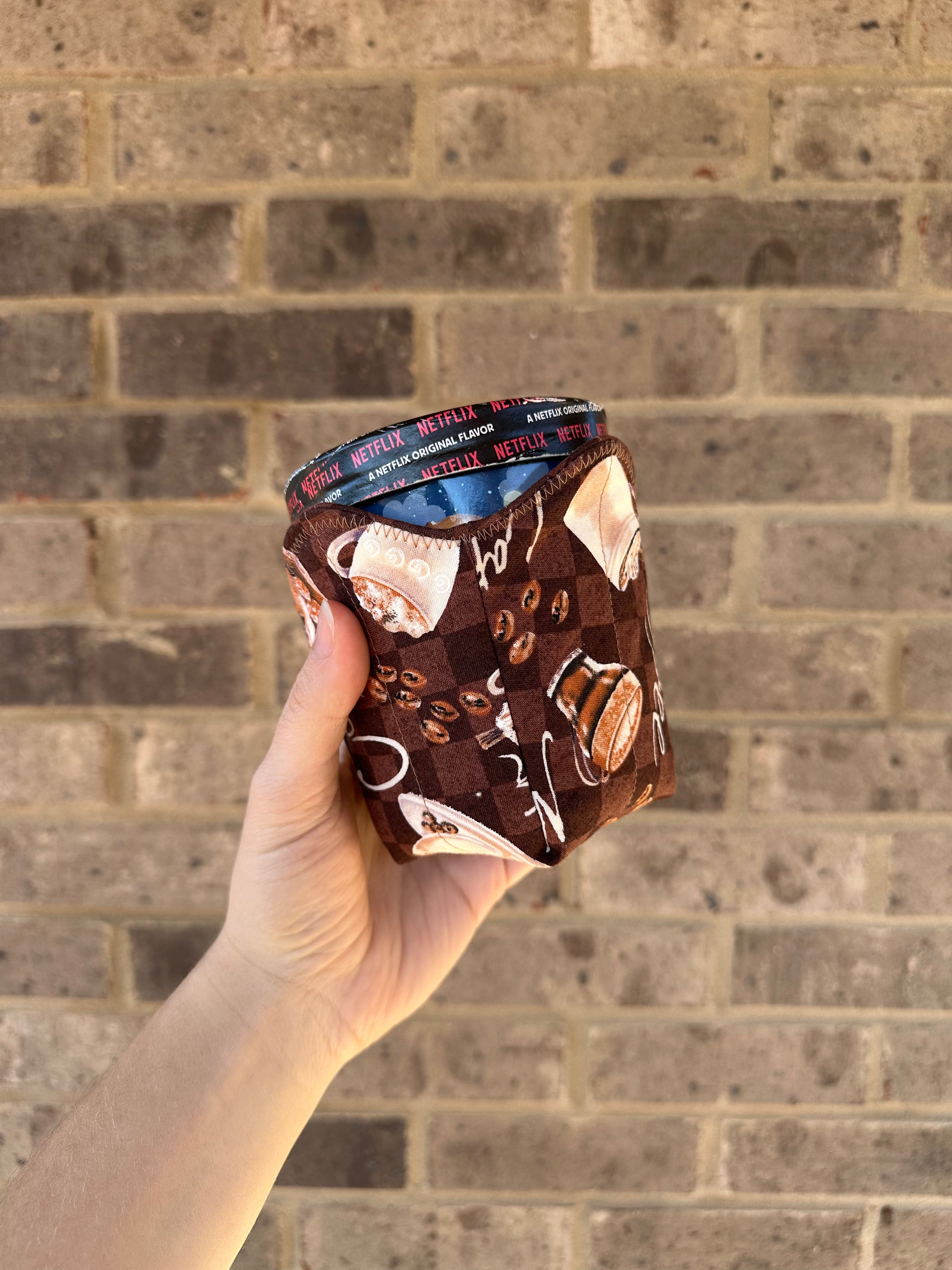 Coffee Shop Pint Size Cozy – Sam P Creations